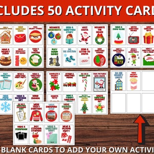 Christmas Advent Calendar Activity Cards, Family Holiday Activities ...