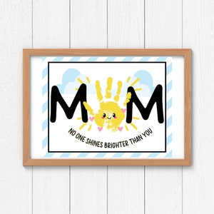 Mother's Day Handprint Art Keepsake, Printable Mother's Day Gift, DIY ...