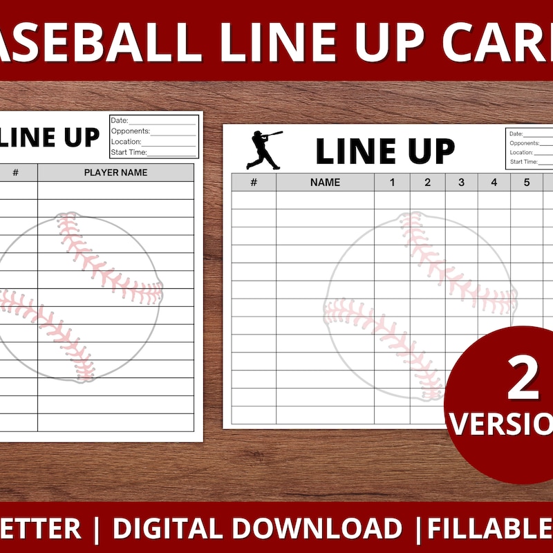 Baseball Line up Card - Etsy