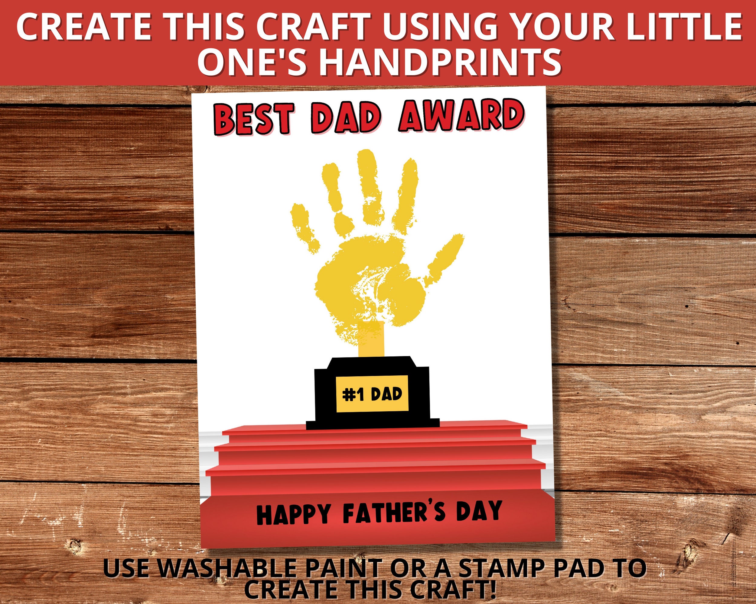 Father's Day Hand Print Art Keepsake Printable - Etsy UK