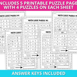Back to School Math Logic Puzzle, Brain Teasers for Kids, Gifted and ...