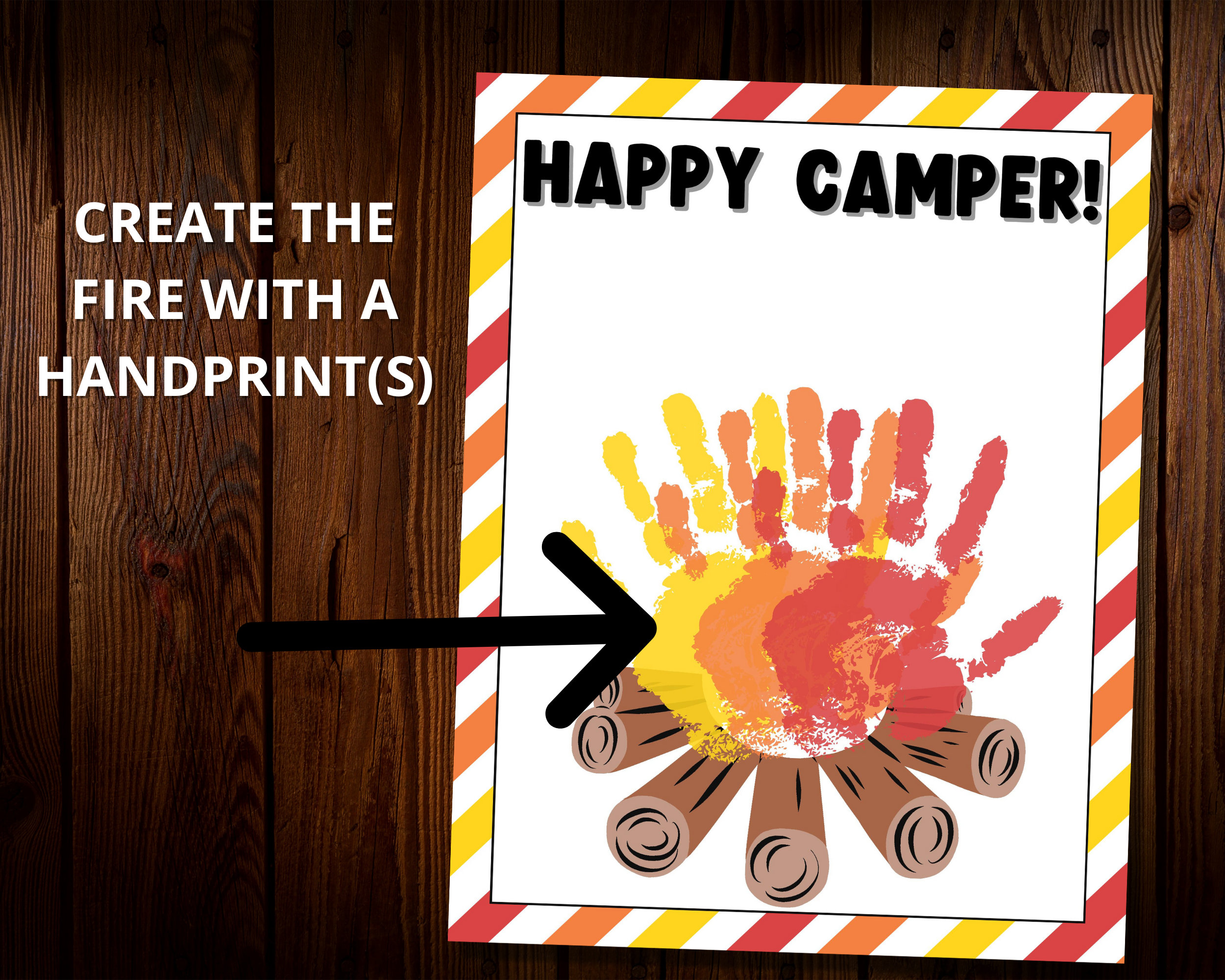 Summer Hand Print Art Keepsake, Summer Activities for Kids, Summer ...