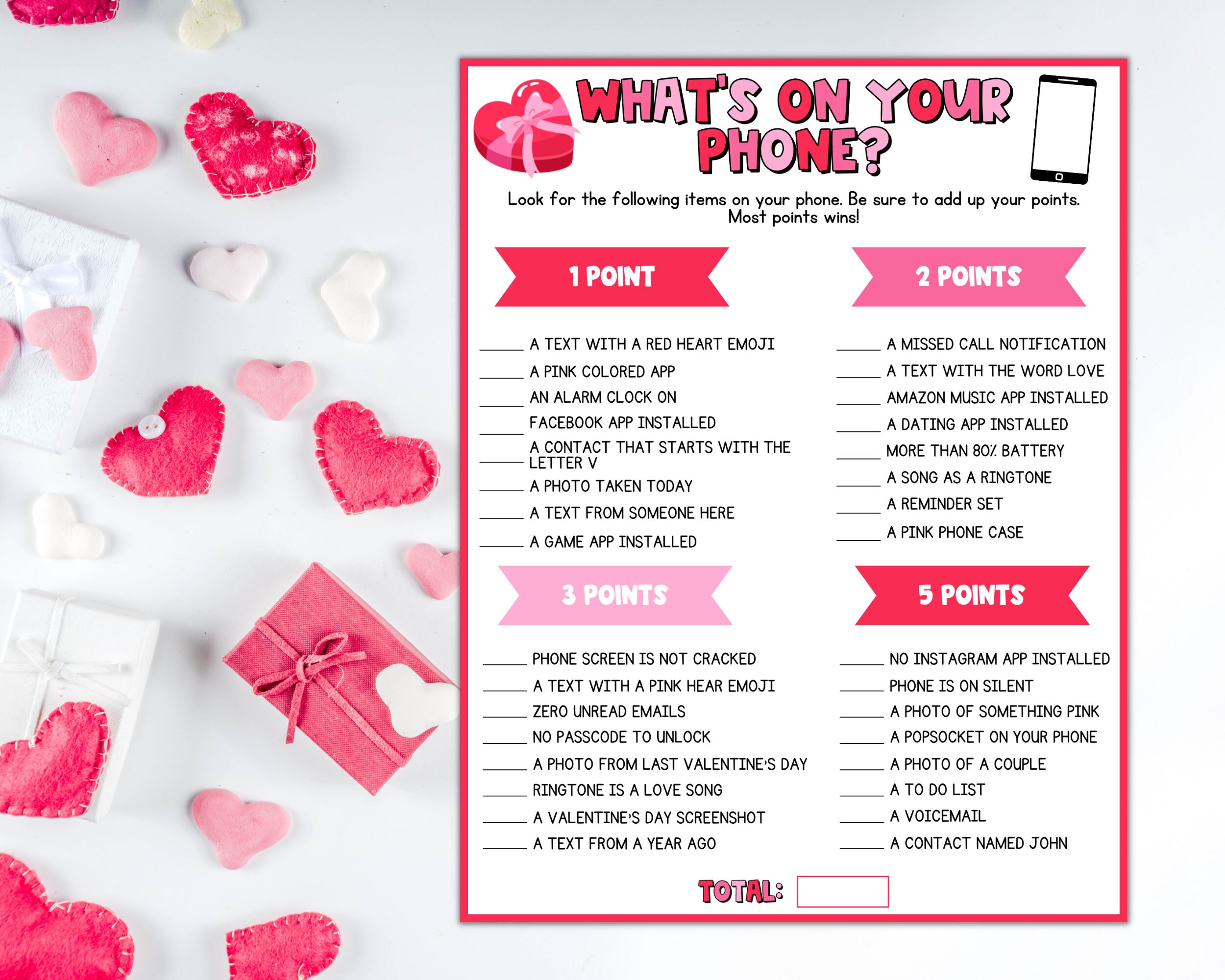 Galentine's Day What's on Your Phone Game, Valentine's Day Themed What ...