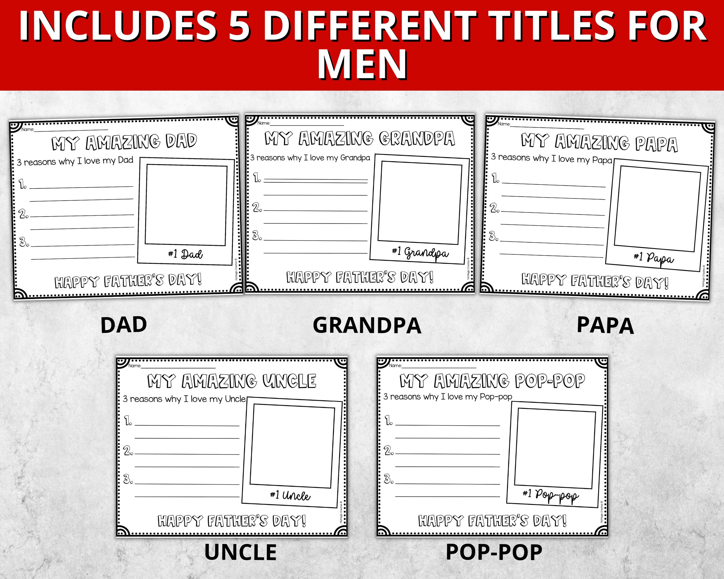 Father's Day Writing Activity Father's Day - Etsy