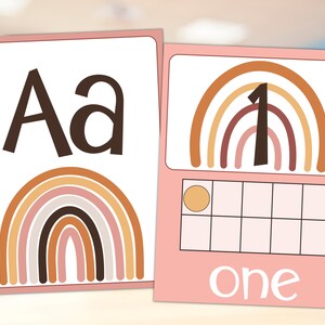 Neutral Boho Alphabet and Number Posters, Boho Classroom Décor - Etsy