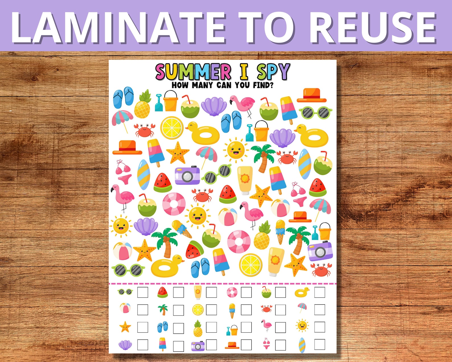 Summer I Spy Activity for Kids, Kids Summer Printable, Summer Themed ...