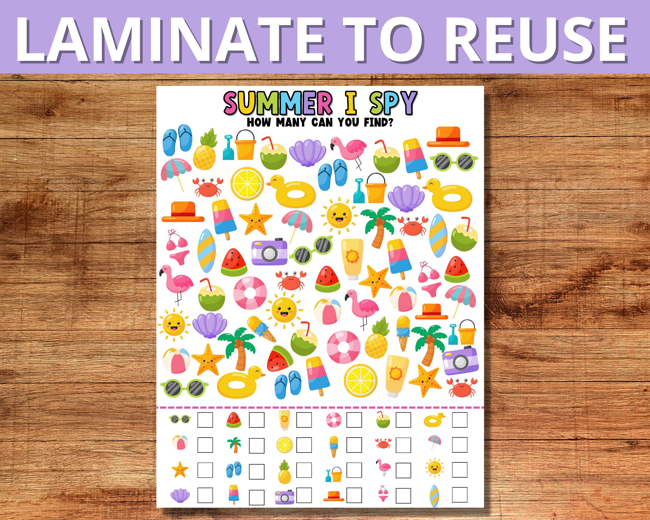 Summer I Spy Activity for Kids, Kids Summer Printable, Summer Themed ...