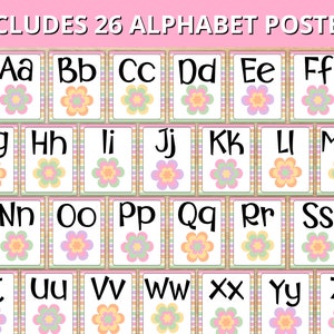 Pastel Rainbow Alphabet and Number Posters, Groovy Classroom Décor - Etsy