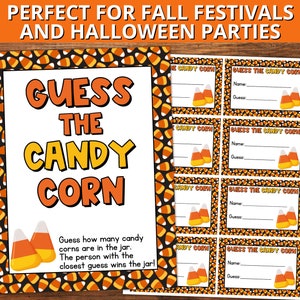 Candy Corn Guessing Game, Fall Harvest Game, Halloween Party Games for ...