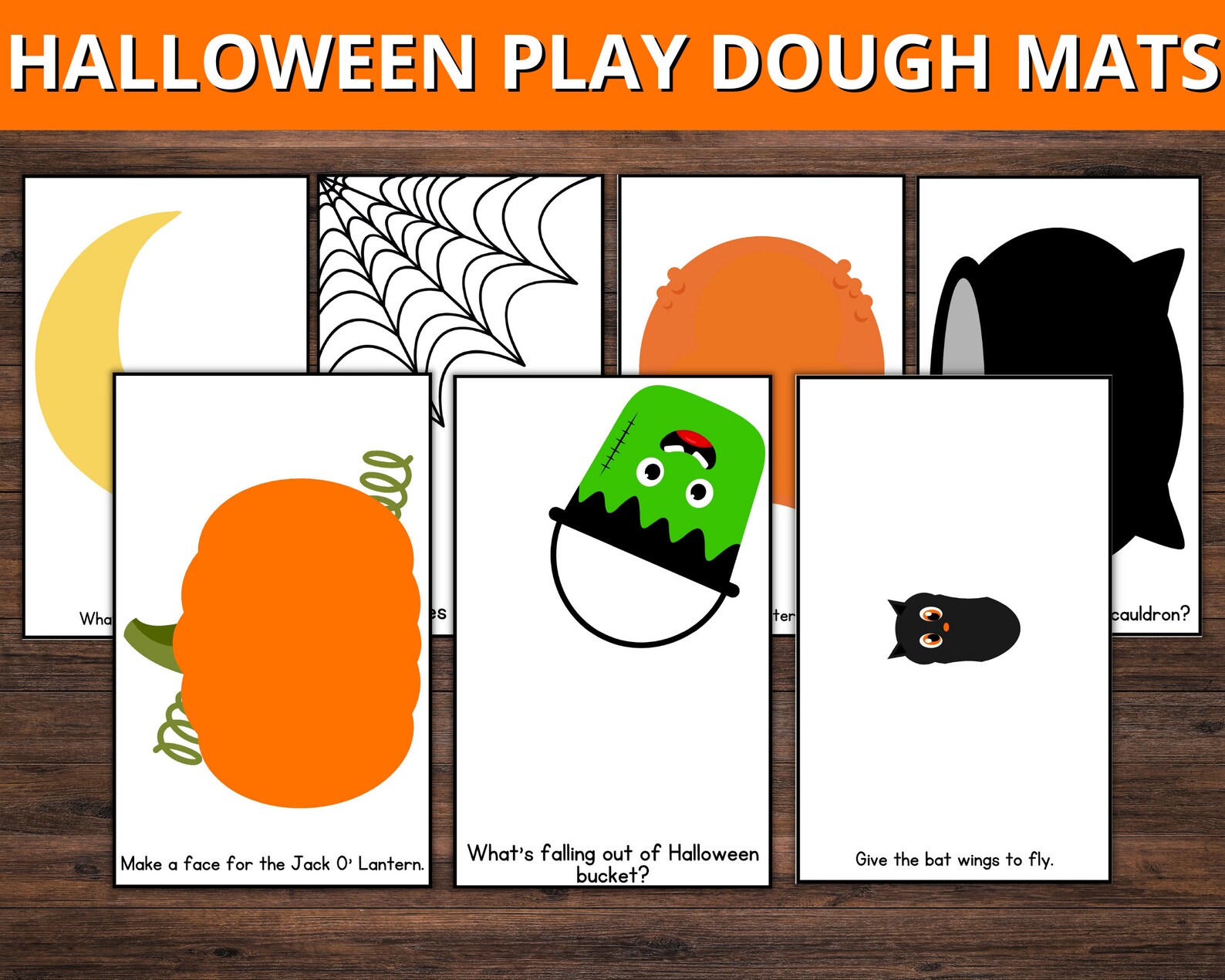 Halloween Play Dough Mats Printable Play Dough Mats - Etsy