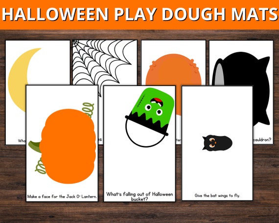 Halloween Play Dough Mats Printable Play Dough Mats - Etsy