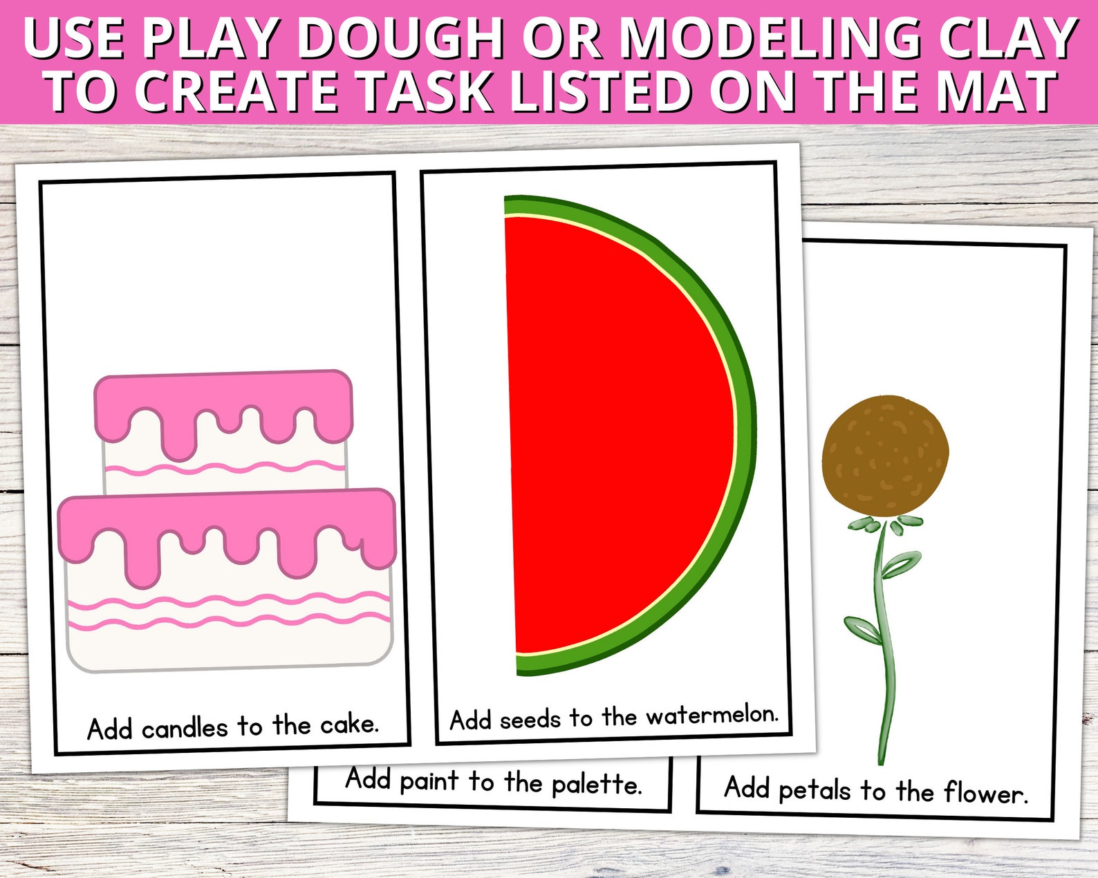 Play Dough Mats, Printable Play Dough Mats, Montessori Activity for ...