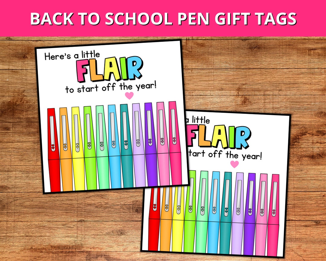 Back to School Teacher Gift Tag Flair Pen Gift Tag First Day - Etsy