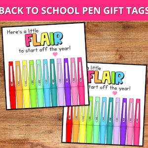 Back to School Teacher Gift Tag Flair Pen Gift Tag First Day - Etsy
