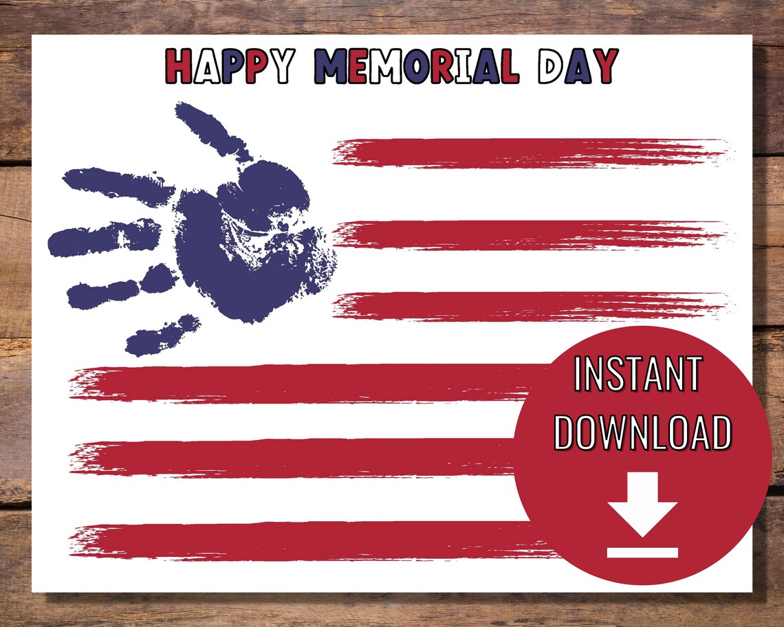 Flag Handprint Art for Memorial Day Memorial Day Activities | Etsy