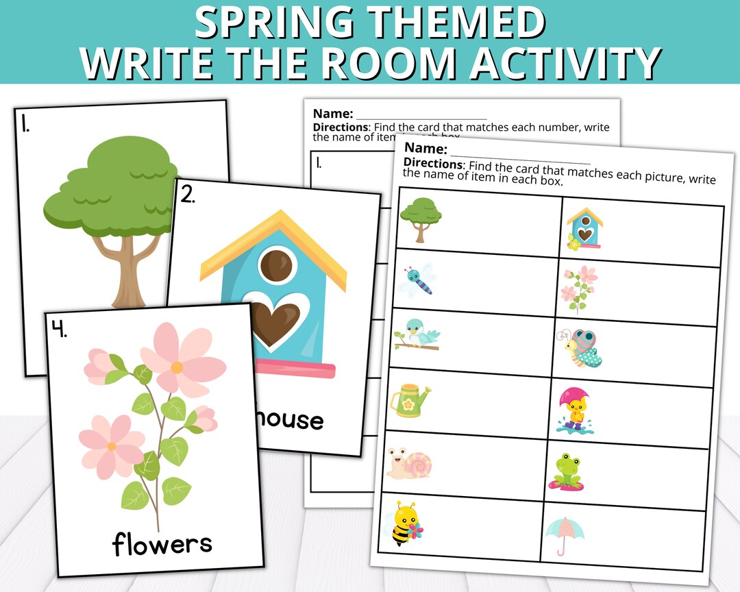 Spring Themed Write the Room Activity, Spring Writing Centers - Etsy