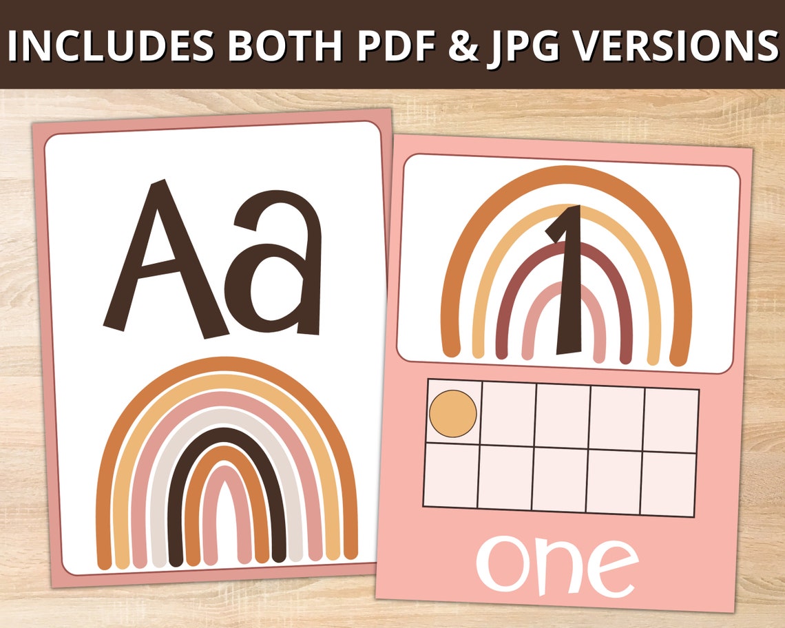 Neutral Boho Alphabet and Number Posters Boho Classroom Décor - Etsy