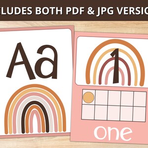Neutral Boho Alphabet and Number Posters, Boho Classroom Décor - Etsy