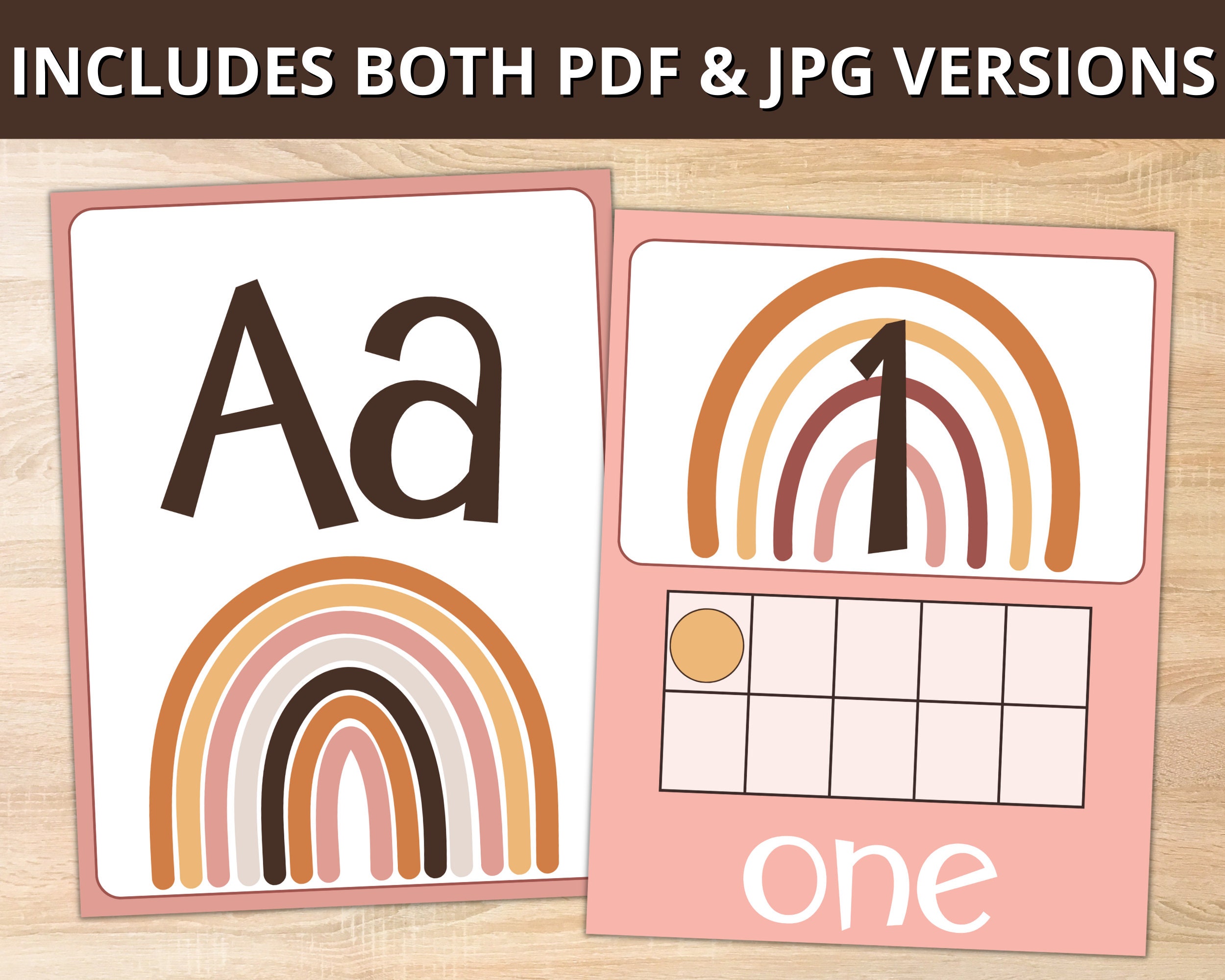 Neutral Boho Alphabet and Number Posters Boho Classroom Décor - Etsy