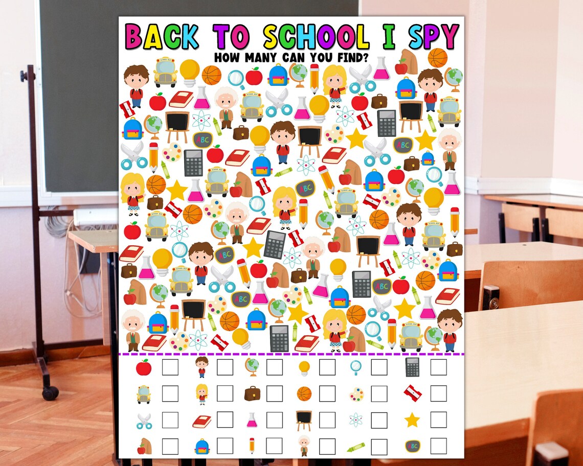Back to School I Spy Activity for Kids Back to School - Etsy