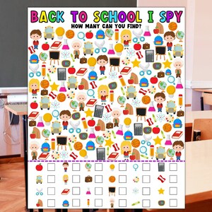 Back to School I Spy Activity for Kids, Back to School Printable, Back ...