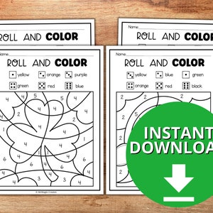 St. Patrick's Day Roll and Color Activity, St. Patrick's Day Color by ...