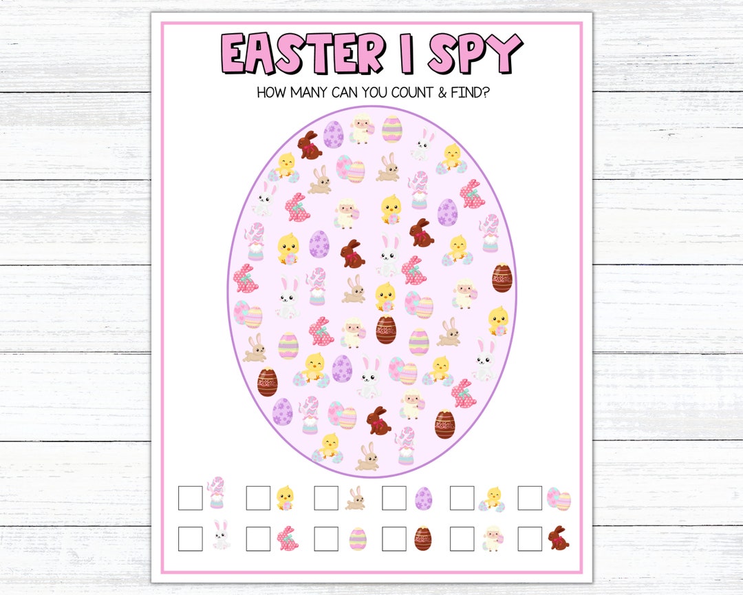 Easter I Spy Printable Game, Kids Easter Activity, Easter Themed Look ...