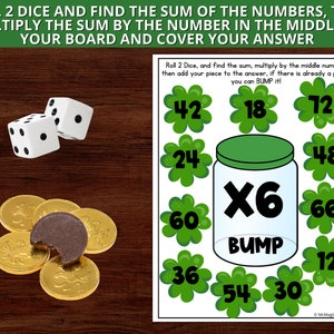 St. Patrick's Day Multiplication Bump Game, St. Patrick's Classroom ...