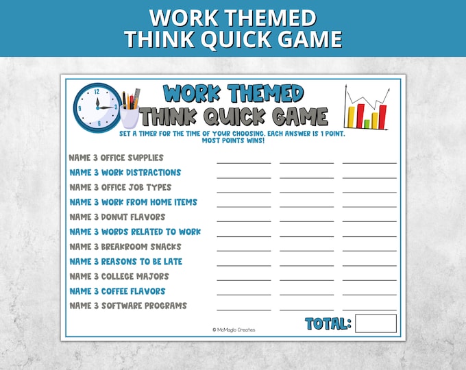 Most Likely to Work Game, Office Games, Games for Work, Work Party ...