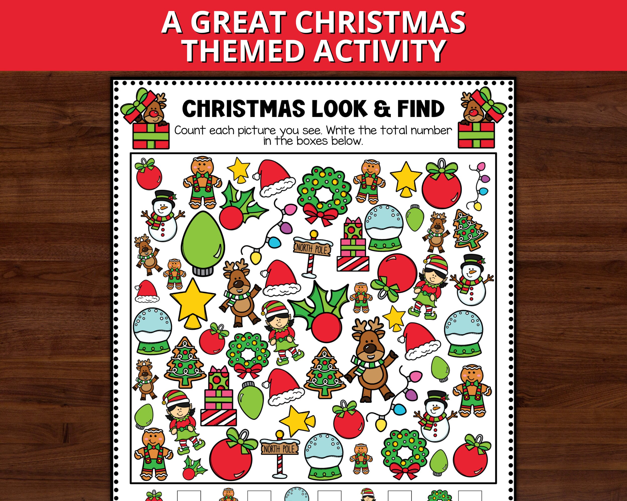 Christmas Look and Find Game, Kids Christmas Activity, Christmas I Spy ...