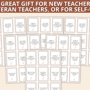 Teacher Affirmation Printable Cards, Positive Affirmations for Teachers ...
