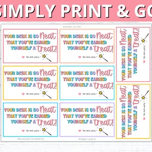 Desk Fairy Notes, Printable Desk Fairy Treat Cards, Desk Fairy Tags - Etsy
