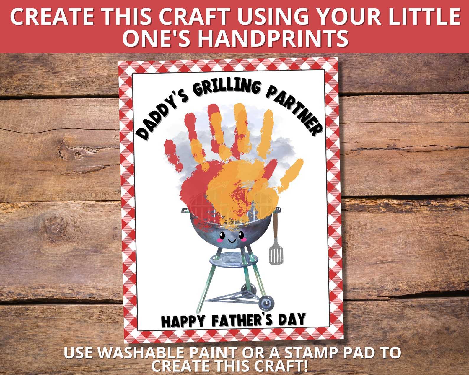 Father's Day Hand Print Art Keepsake Printable - Etsy