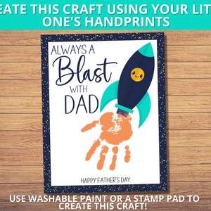 Father's Day Hand Print Art Keepsake, DIY Gift for Dad, Child Made ...