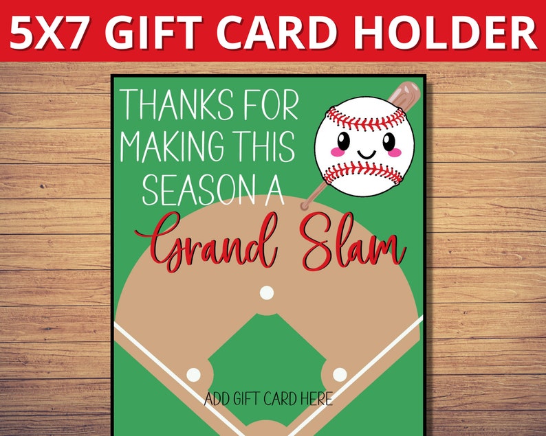 Baseball Coach Gift Card Holder Thank You Coach Gift - Etsy