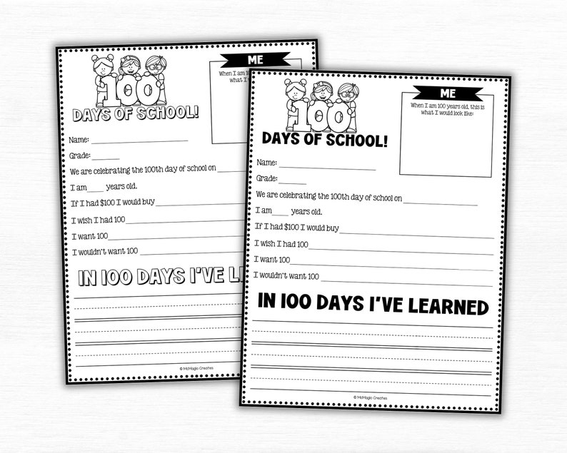 Fun 100th Day of School Writing Prompts for Elementary Students ...