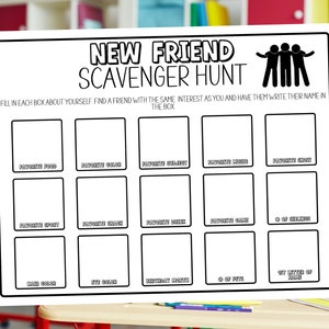 Back to School New Friend Scavenger Hunt Find Someone Who - Etsy