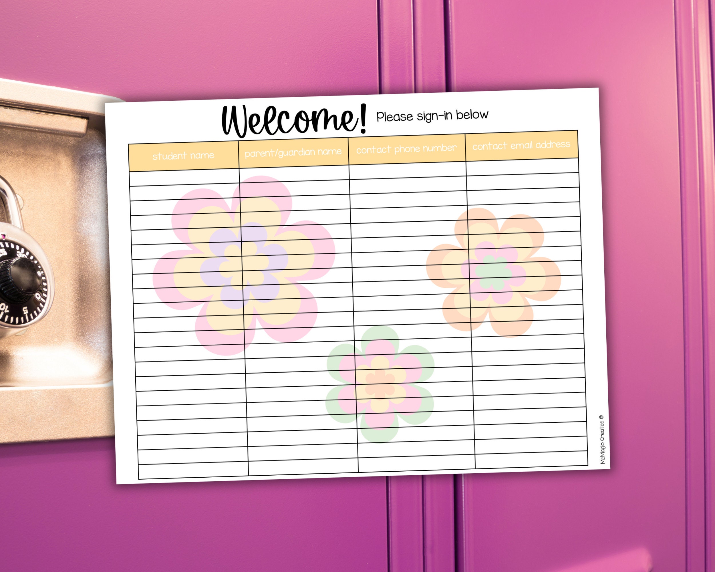 Pastel Rainbow Back to School Open House Sign in Sheet, Meet the ...