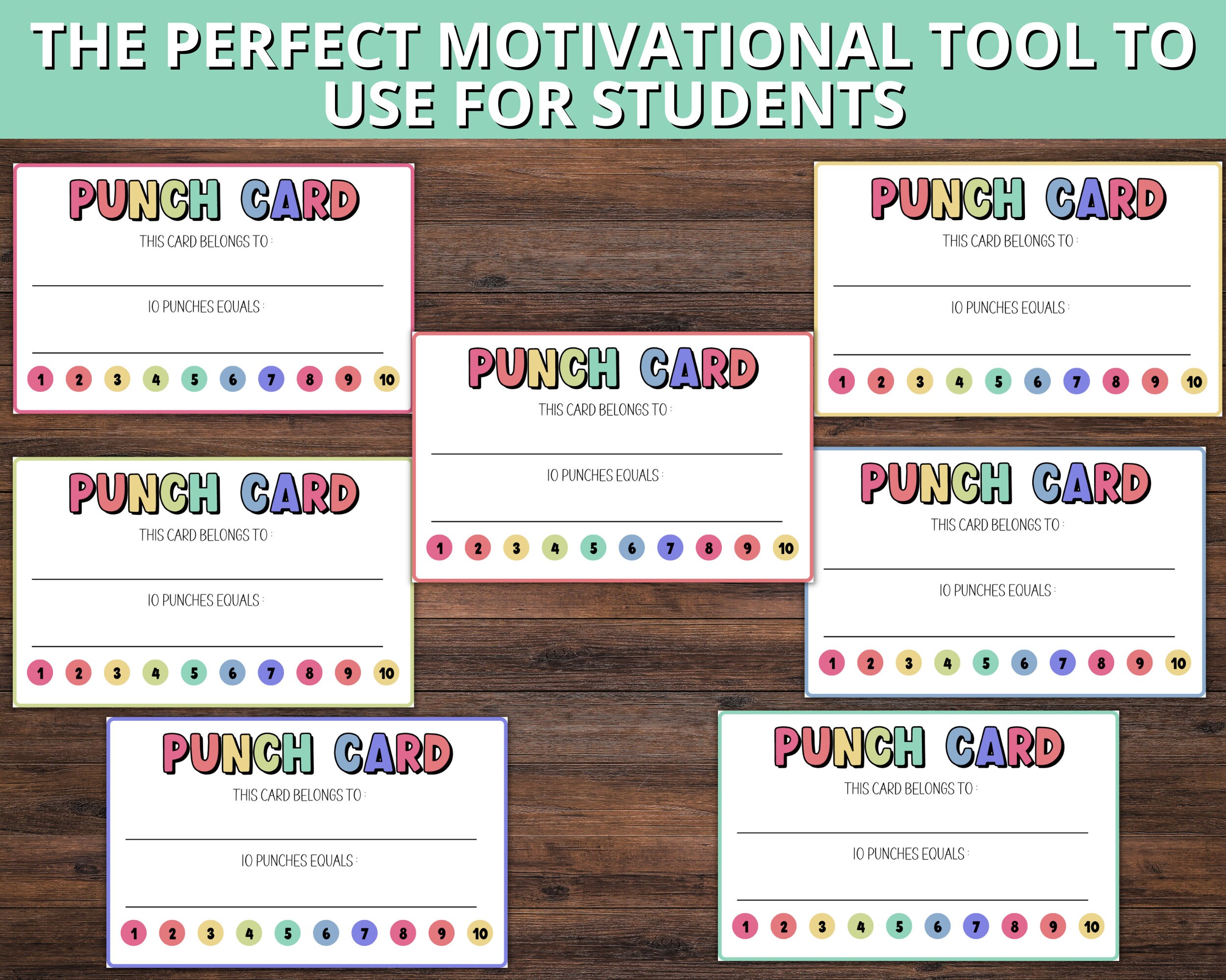 Classroom Reward Punch Cards, Student Punch Cards, Classroom Management ...
