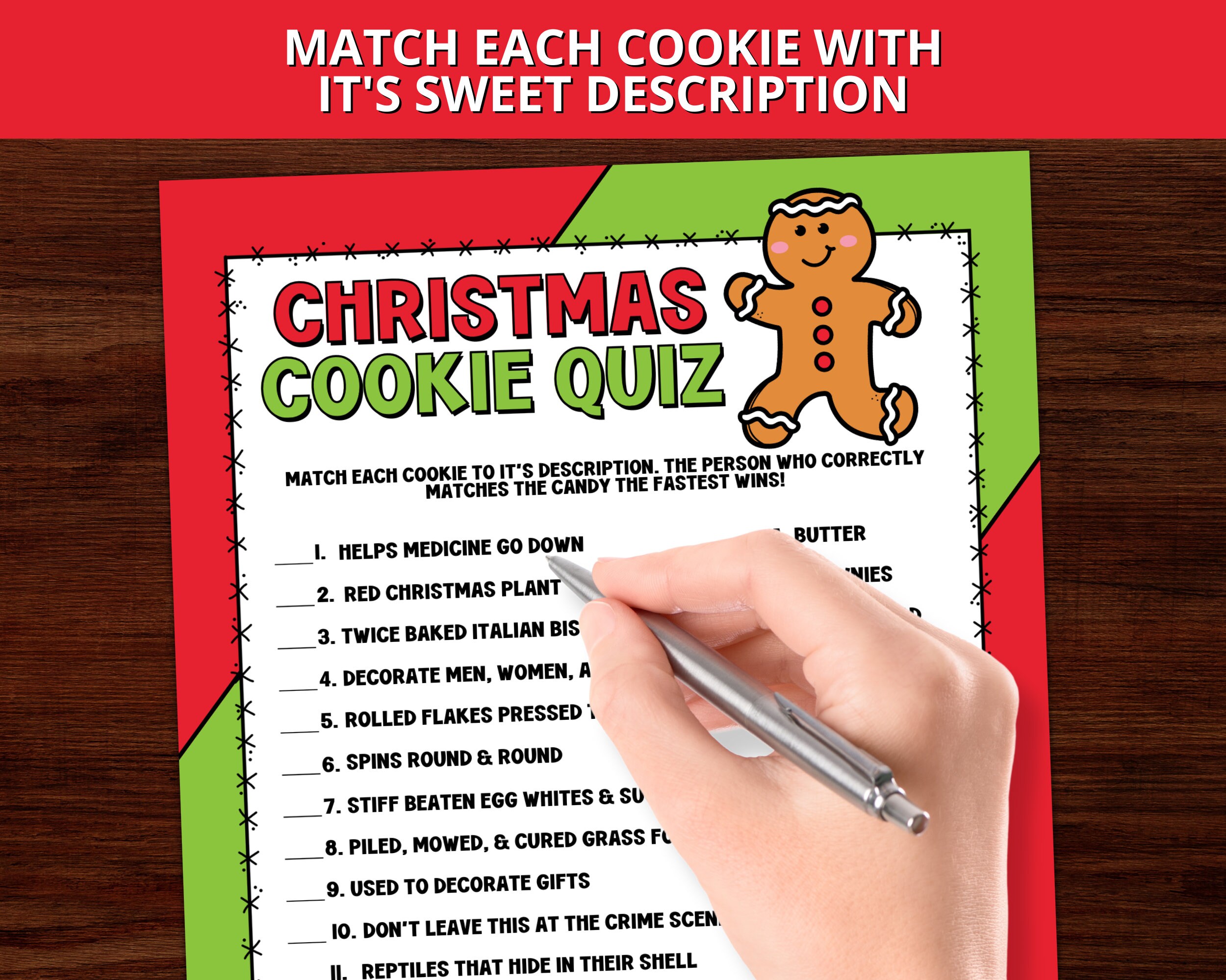 Christmas Cookie Quiz, Christmas Cookie Match Game, Christmas Party ...