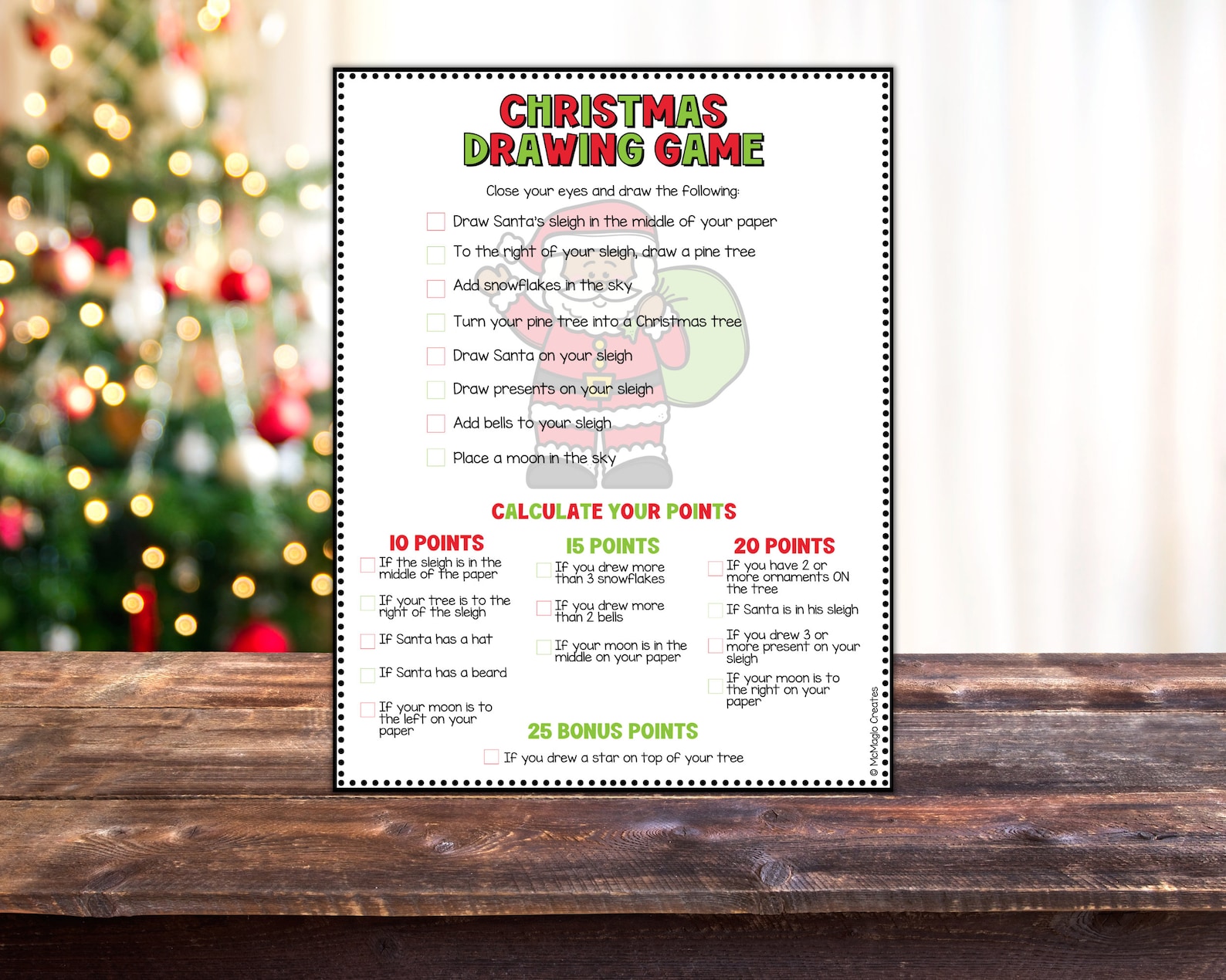 Christmas Drawing Game, Office Holiday Party Game, Christmas Family ...