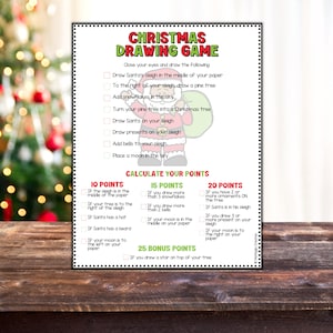 Christmas Drawing Game, Office Holiday Party Game, Christmas Family ...