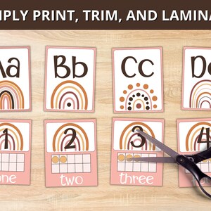 Neutral Boho Alphabet and Number Posters, Boho Classroom Décor - Etsy