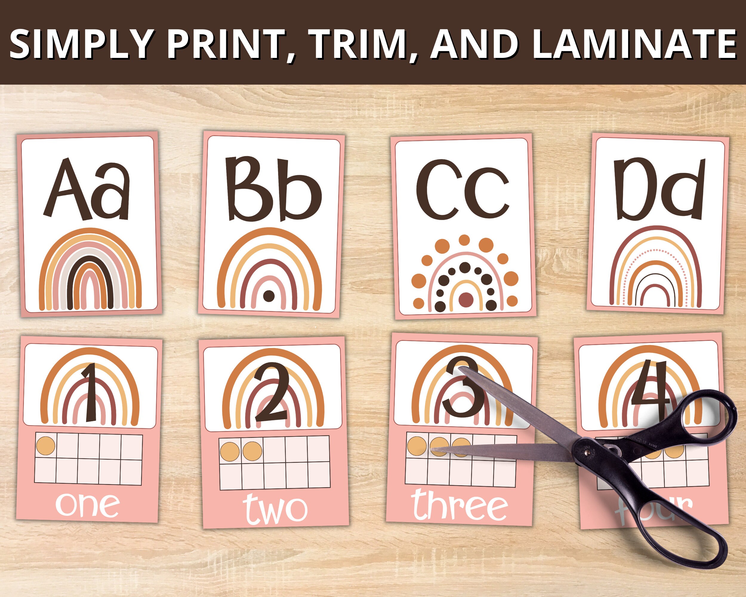 Neutral Boho Alphabet and Number Posters Boho Classroom Décor - Etsy