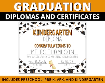 Preschool Graduation Certificate - Etsy