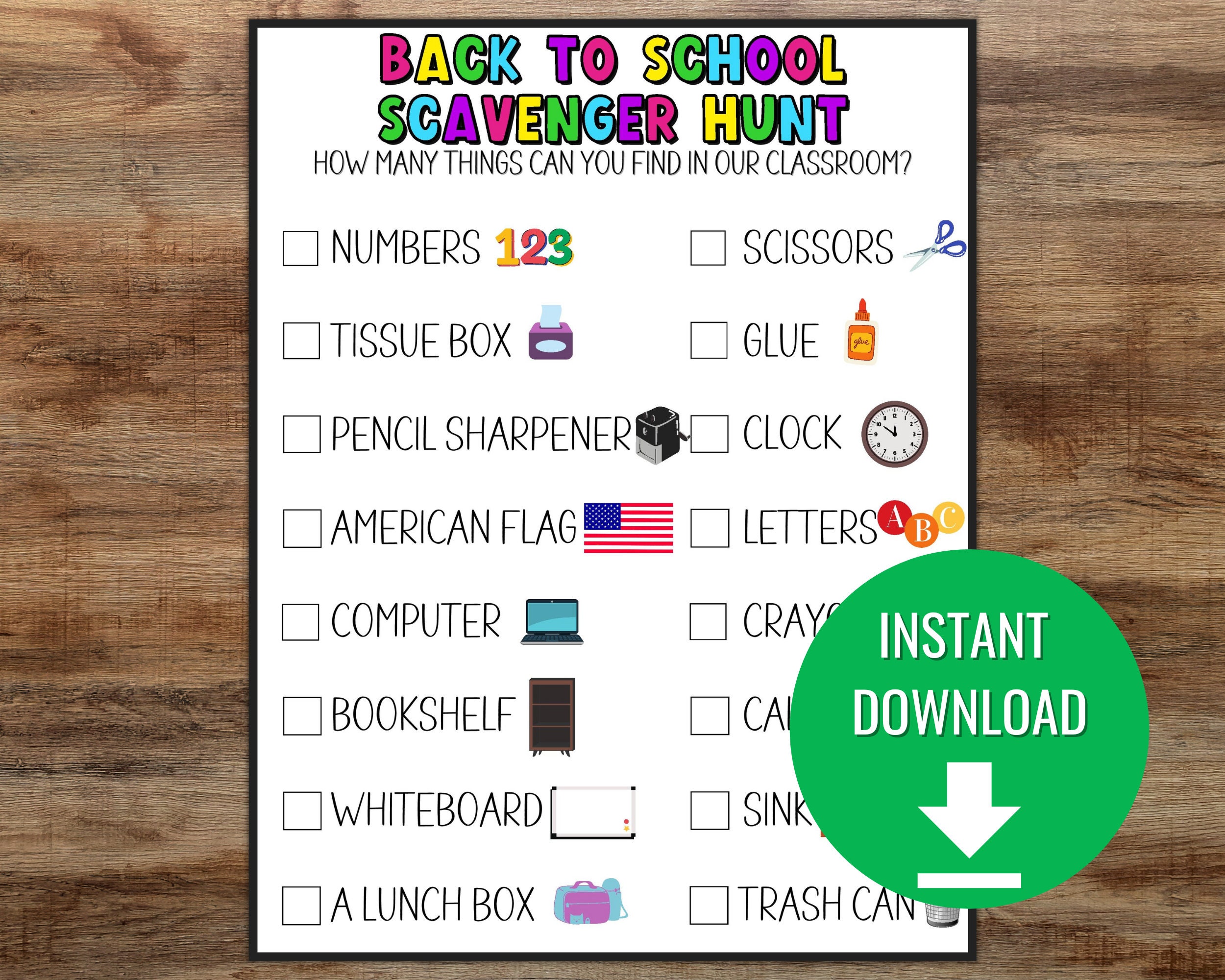 Back to School Scavenger Hunt Classroom Scavenger Hunt - Etsy UK
