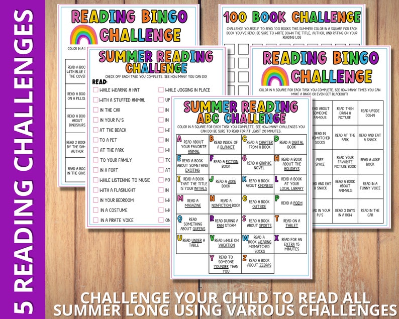Summer Reading Challenge for Kids Reading Printable - Etsy