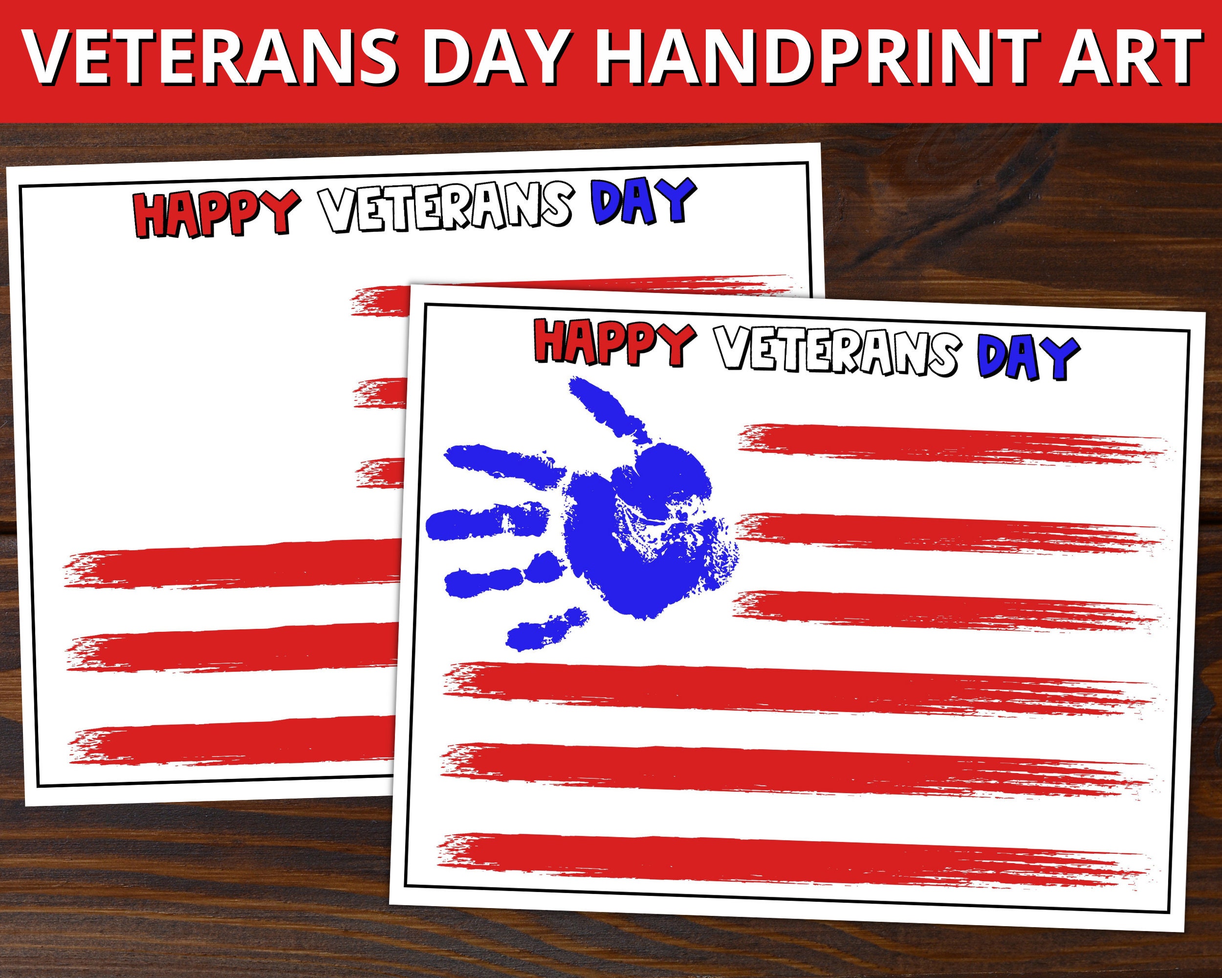 Veterans Day Handprint Art, Flag Handprint Art for Veterans Day ...