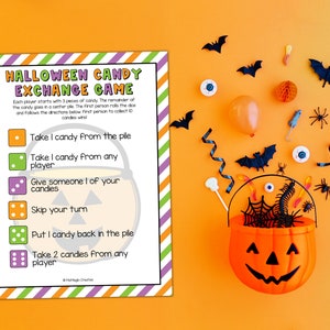 Halloween Candy Exchange Dice Game, Candy Dice Game Printable ...