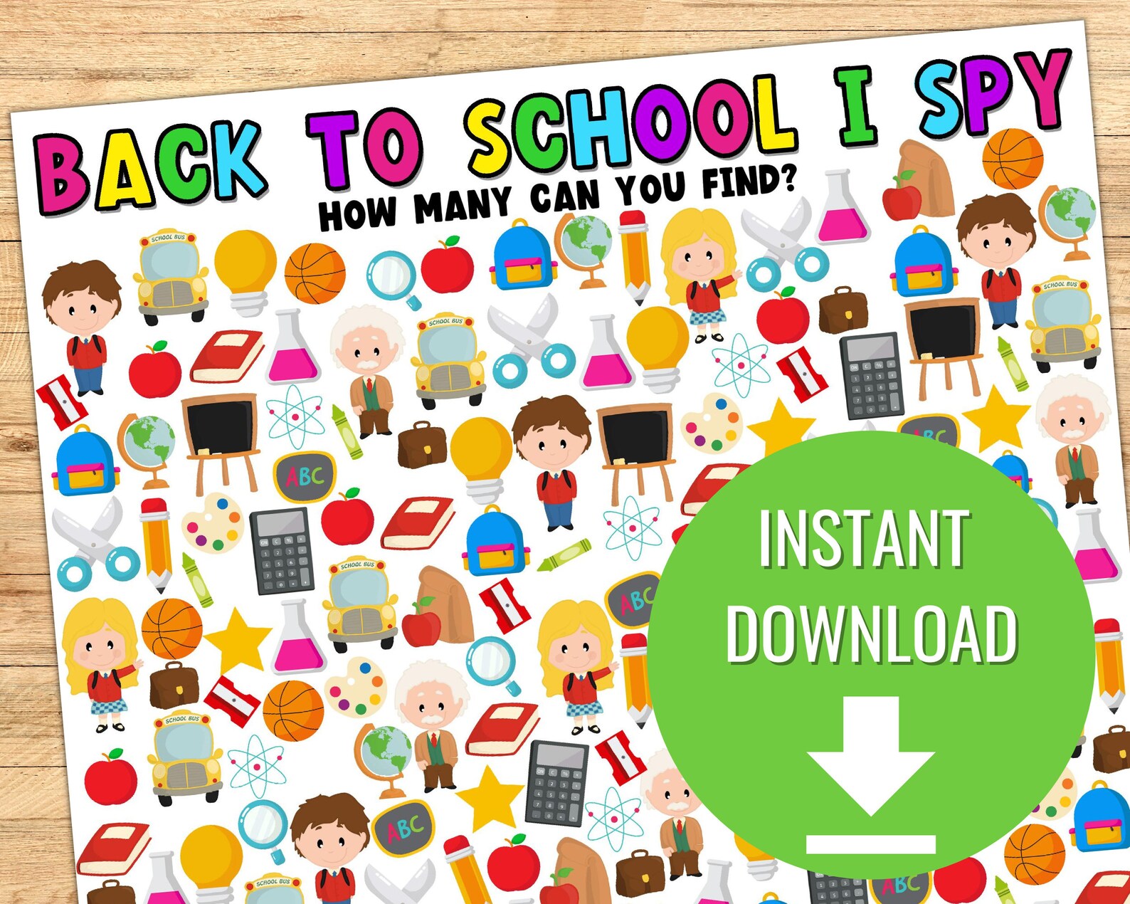 Back to School I Spy Activity for Kids, Back to School Printable, Back ...